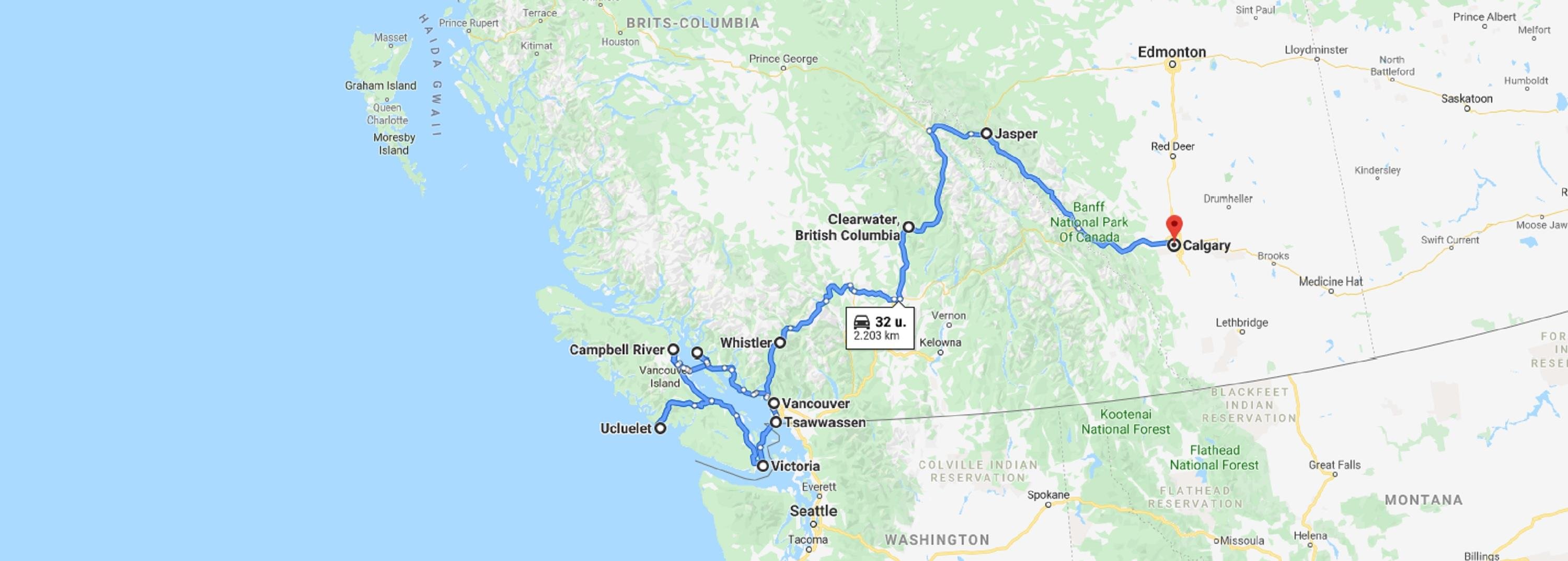 Camperreis Go Explore Canada Vancouver-Calgary incl. campings